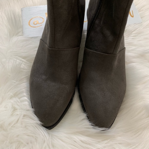 Antelope | Shoes | Antelope Grey Metallic Suede Booties Size 39 | Poshmark